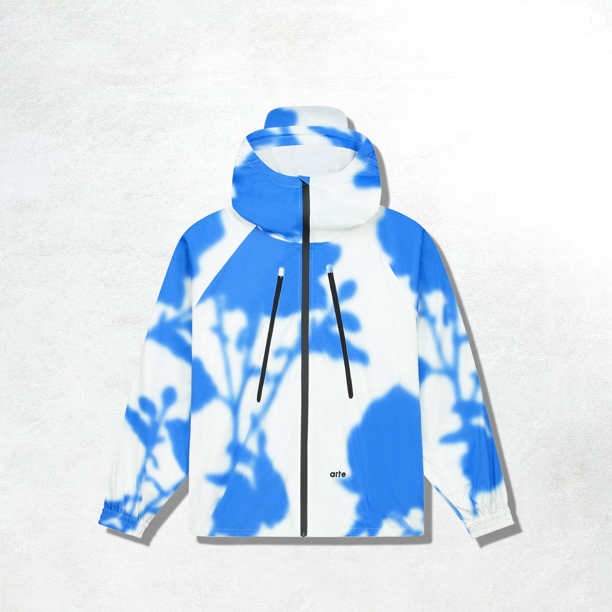 Arte Antwerp Blue Flower Technical jacket: White/Blue – The Union Project